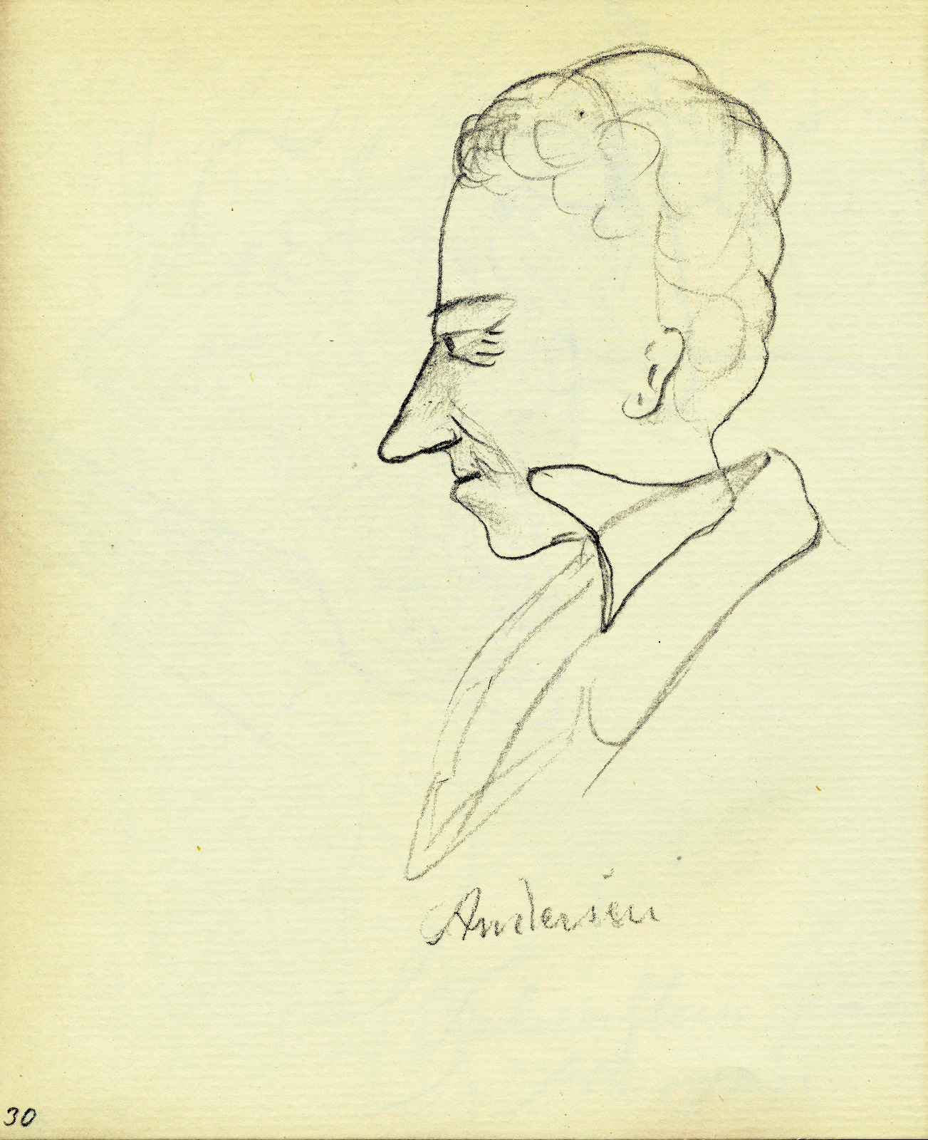 H.C. Andersens tegning til Otto Zinck "Andersen" | H.C. Andersen ...