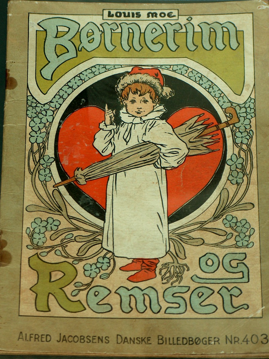 Forside til "Børnerim og remser" illustreret af Louis Moe. | H.C ...
