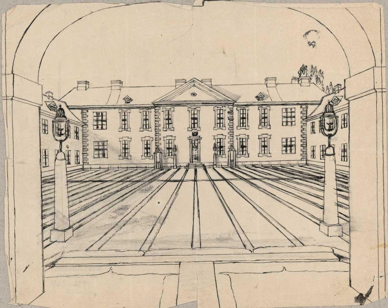 Odense Slot tegnet af Niels Ringe (1791 - 1854) | H.C. Andersen Information