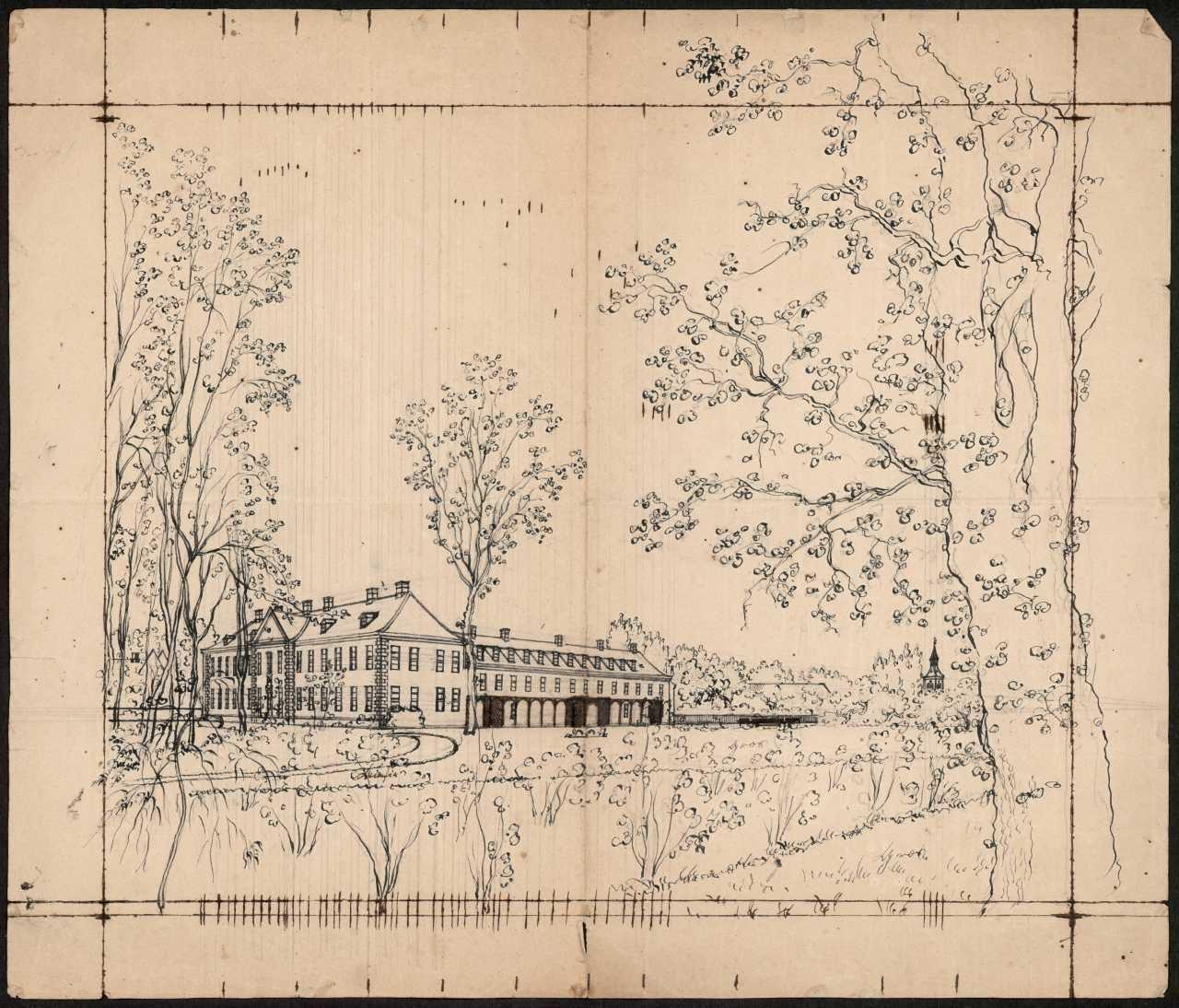 Odense Slot tegnet af Niels Ringe (1791 - 1854) | H.C. Andersen Information